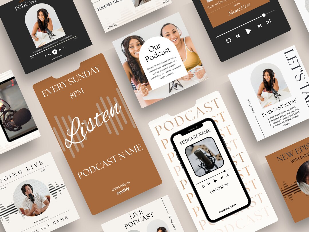 Podcast Instagram Post Reel Templates Podcast Social Media Template ...