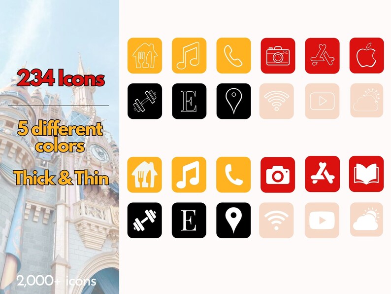 Ios 14 Theme Park App Icons, 2000+ Icons With Bonus Wallpapers and ...
