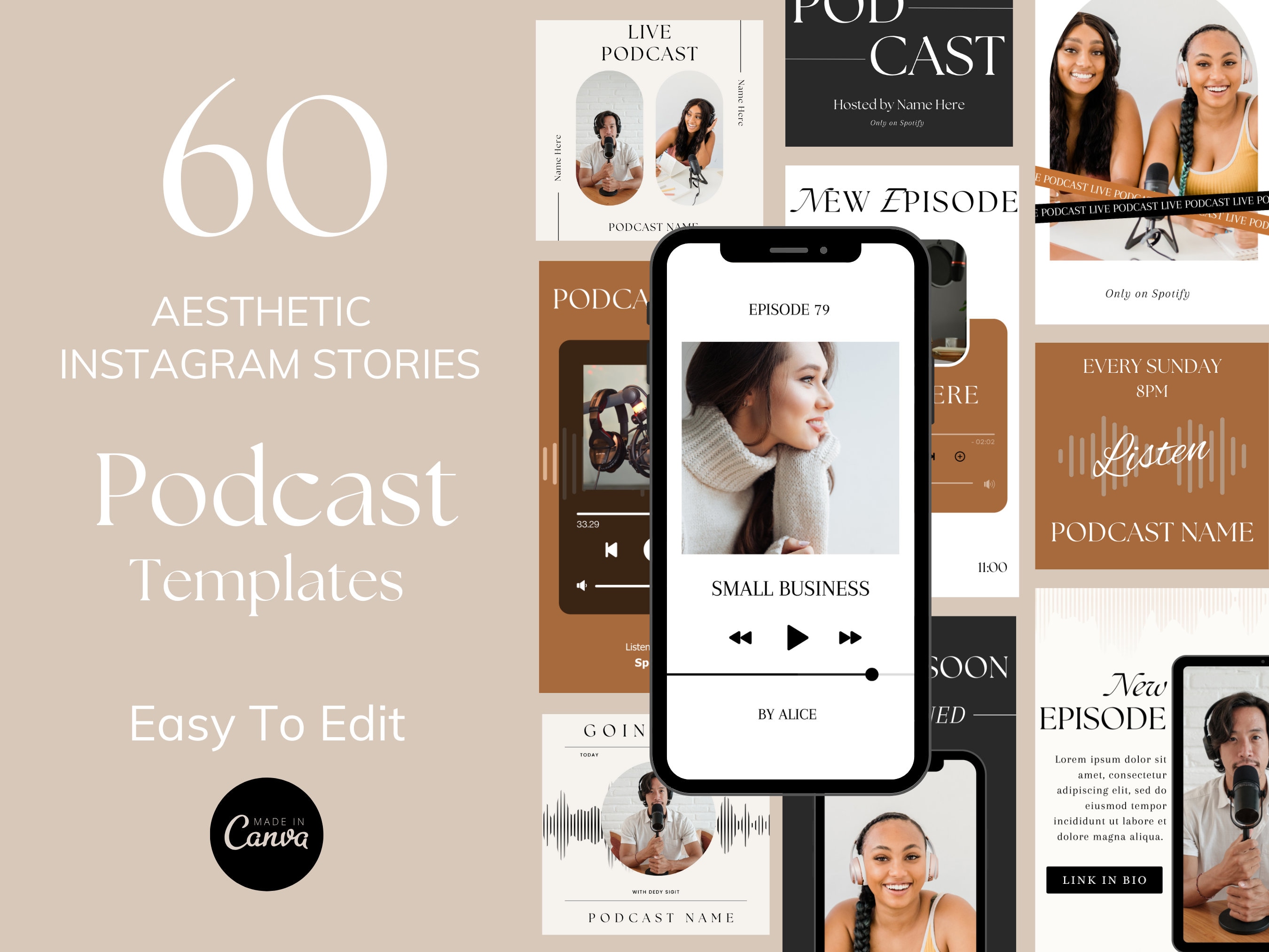 Podcast Instagram Post Reel Templates Podcast Social Media Template ...