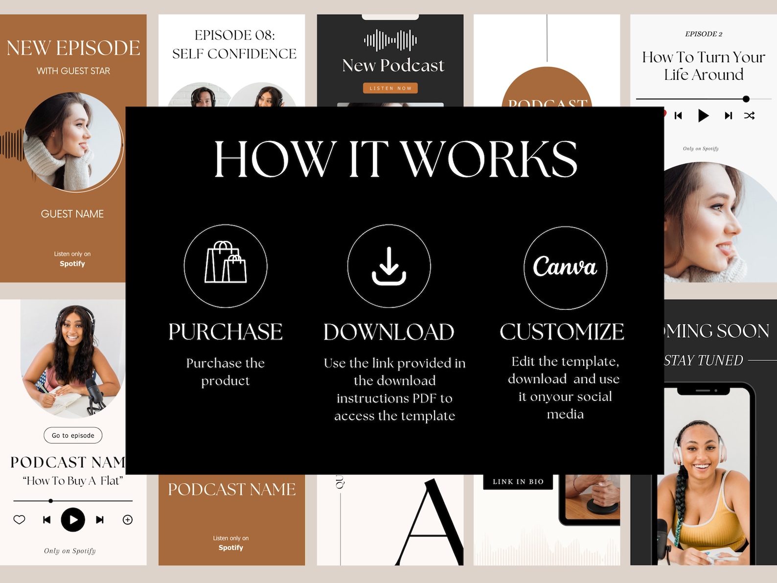 Podcast Instagram Post Reel Templates Podcast Social Media Template ...