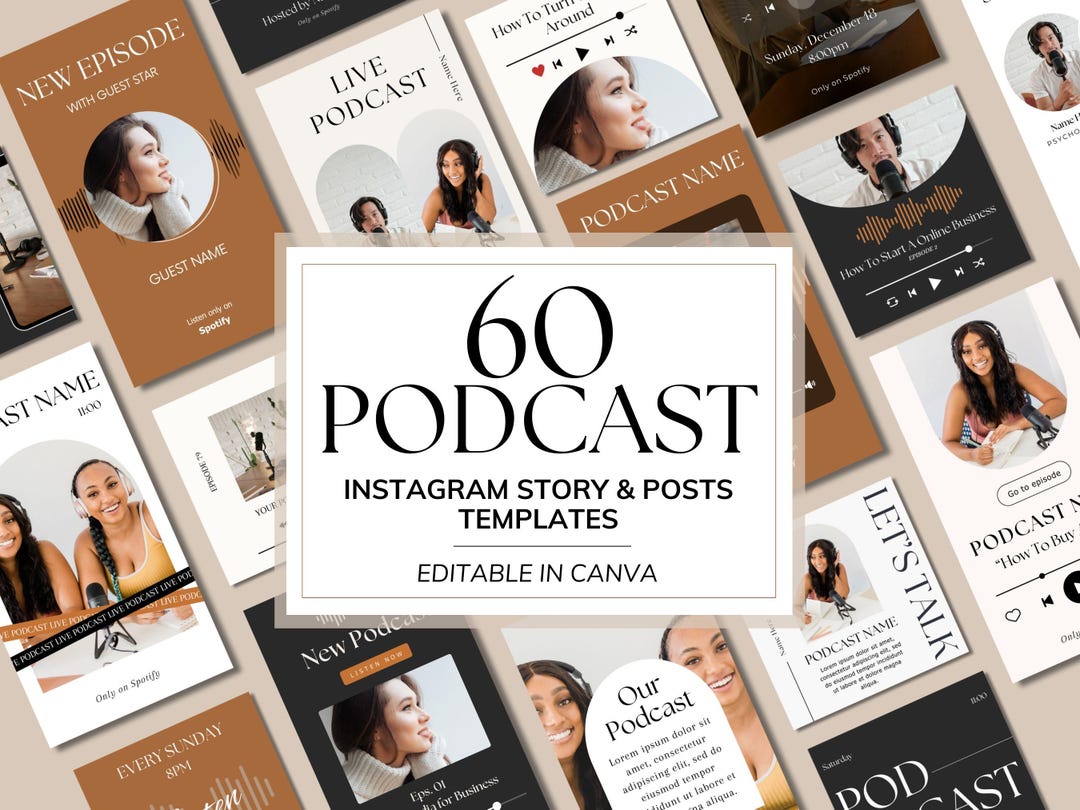 Podcast Instagram Post Reel Templates | Podcast Social Media Template ...