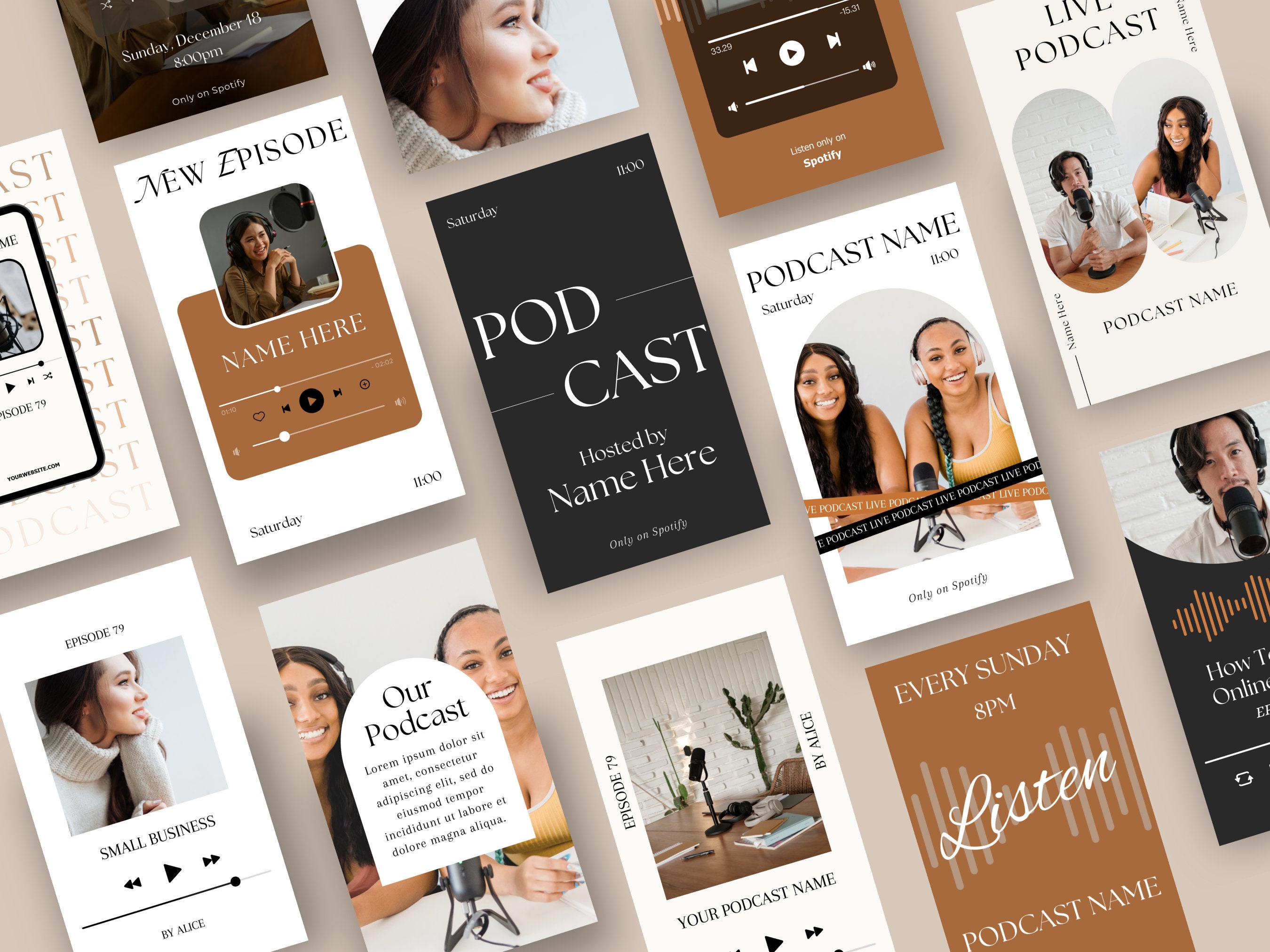 Podcast Instagram Post Reel Templates Podcast Social Media Template ...