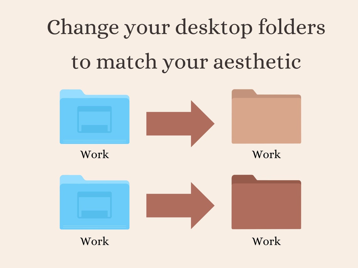 Brown Beige Desktop Folder Icons Desktop Folder Icons - Etsy