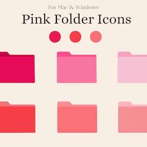 Pink Desktop Folder Icons, Aesthetic MacBook Folder Icons, Pink Windows ...