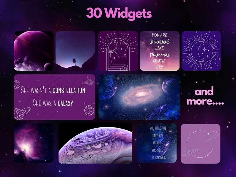 App Icon Set "galaxy Aesthetic", 2,000+ Icons With Bonus Wallpapers and ...