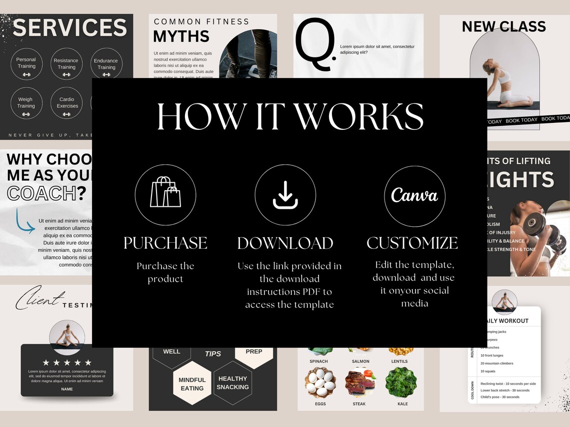 Fitness Coach | Wellness Coach Templates | Instagram Templates | Canva ...