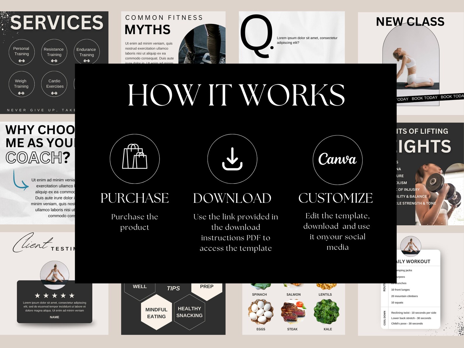 Fitness Coach | Wellness Coach Templates | Instagram Templates | Canva ...