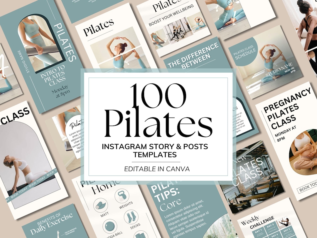 100 Pilates Social Media Templates | Pilates Studio Posts and Reels ...