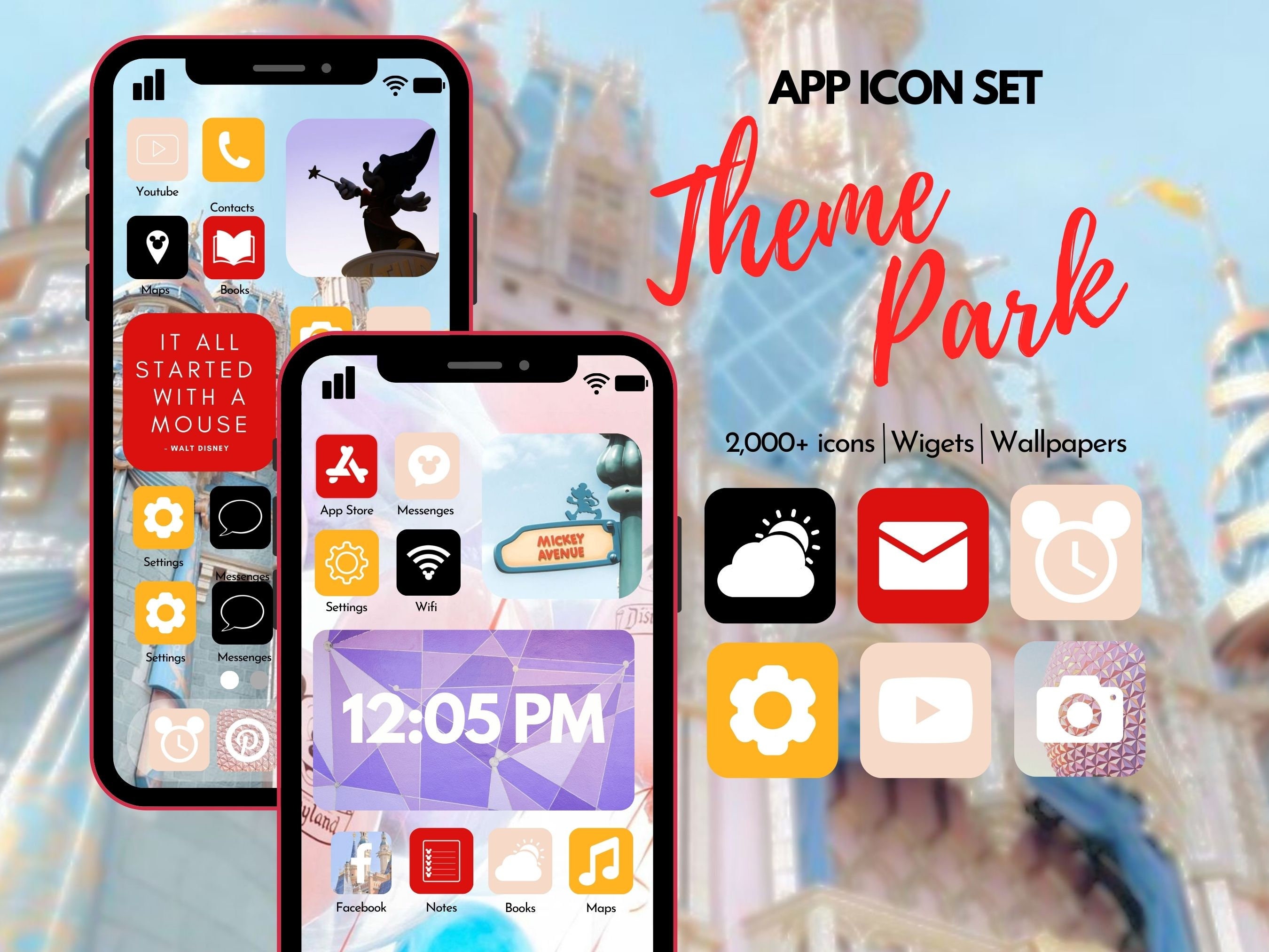 Ios 14 Theme Park App Icons, 2000+ Icons With Bonus Wallpapers and ...
