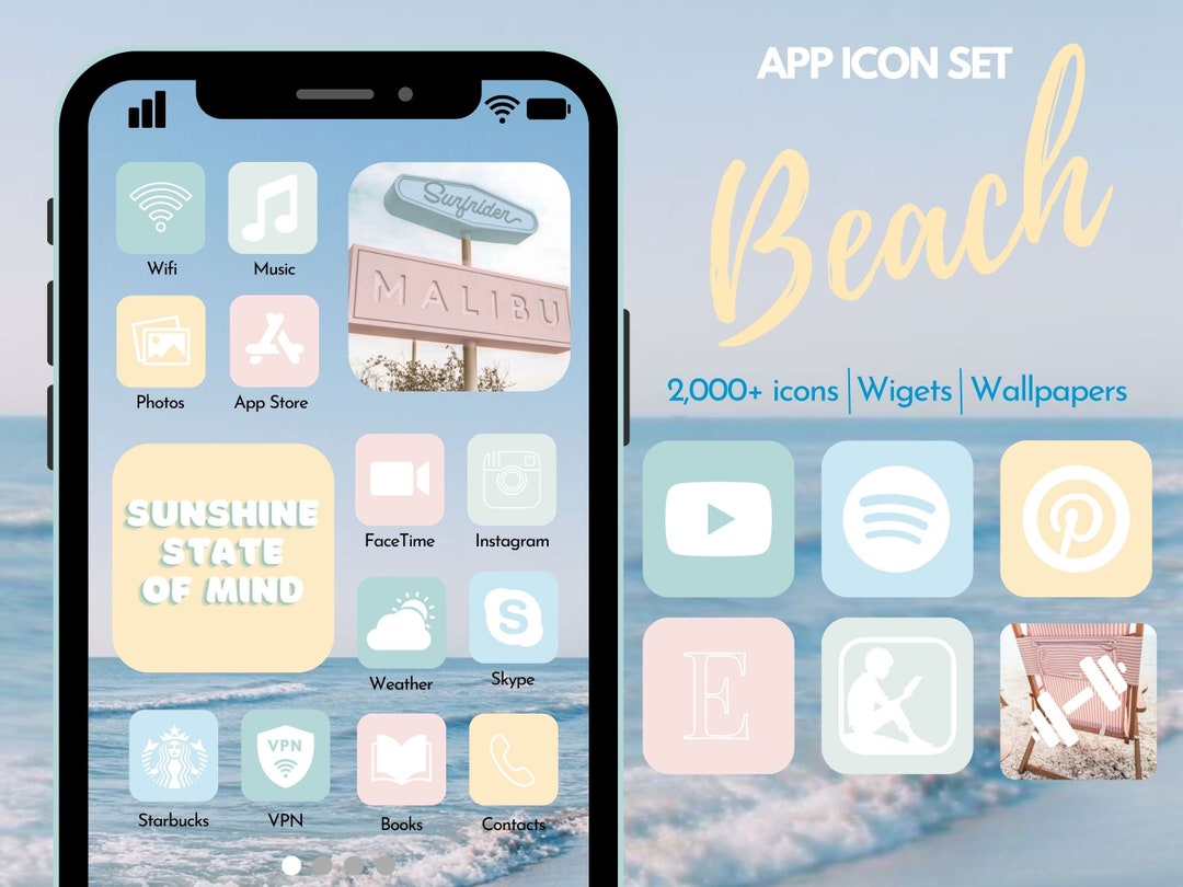 App Icon Set "beach", 2,000+ Icons With Bonus Wallpapers and Widgets ...