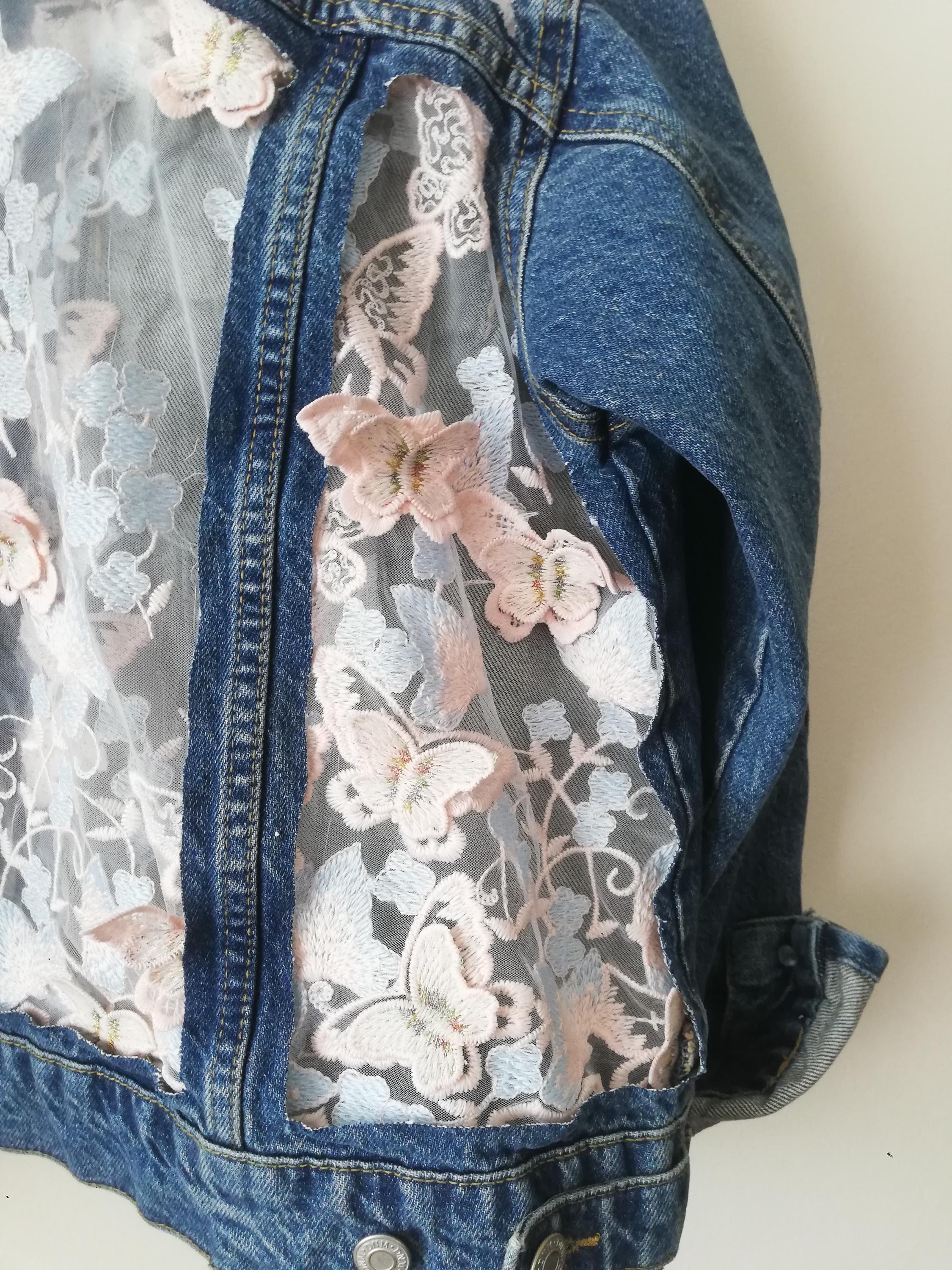 Boho LACE DENIM JACKET, Boho Lace Denim Jacket, Upcycled Sustainable ...