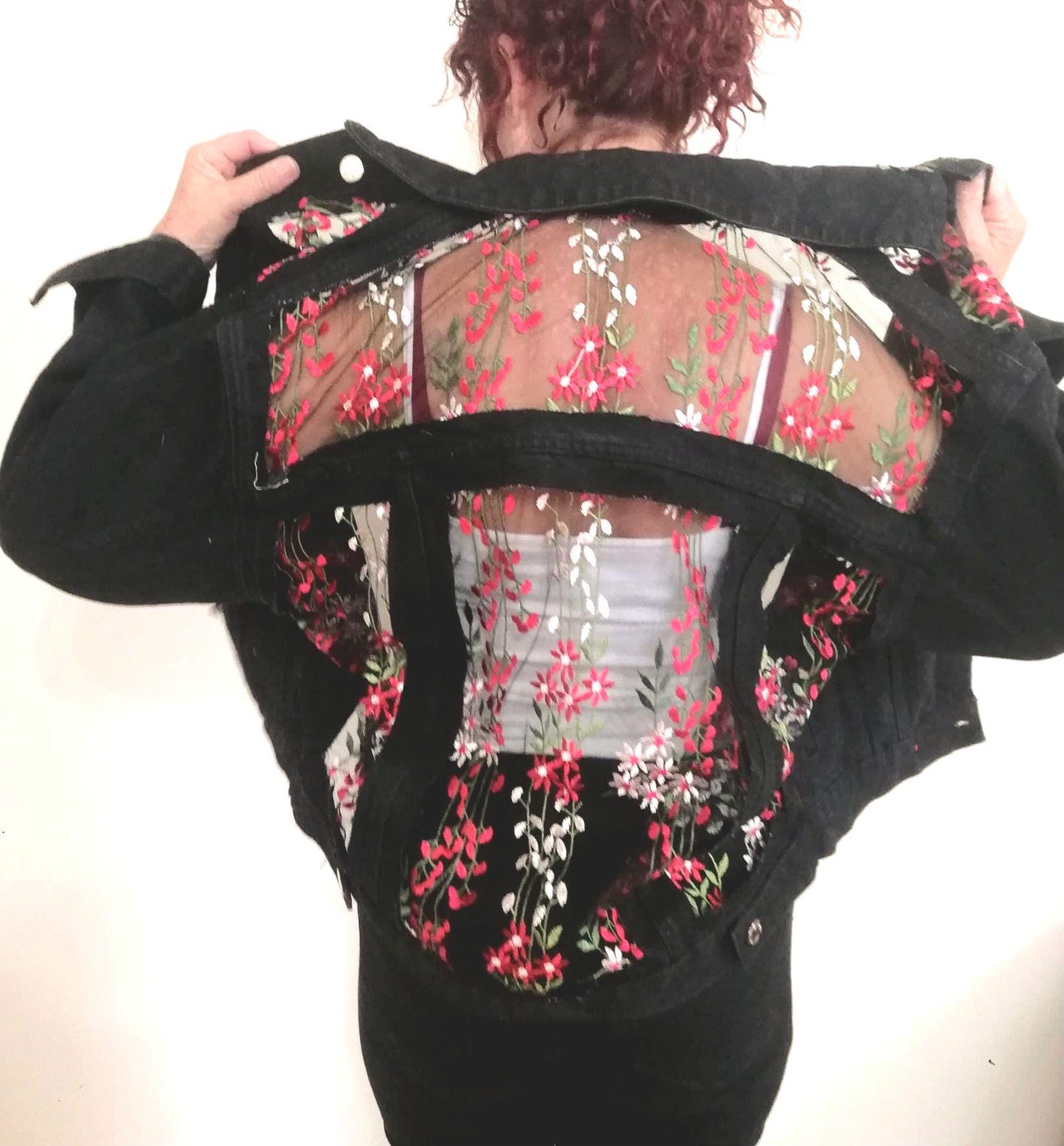 Boho LACE DENIM JACKET, Boho Lace Denim Jacket, Upcycled Sustainable ...