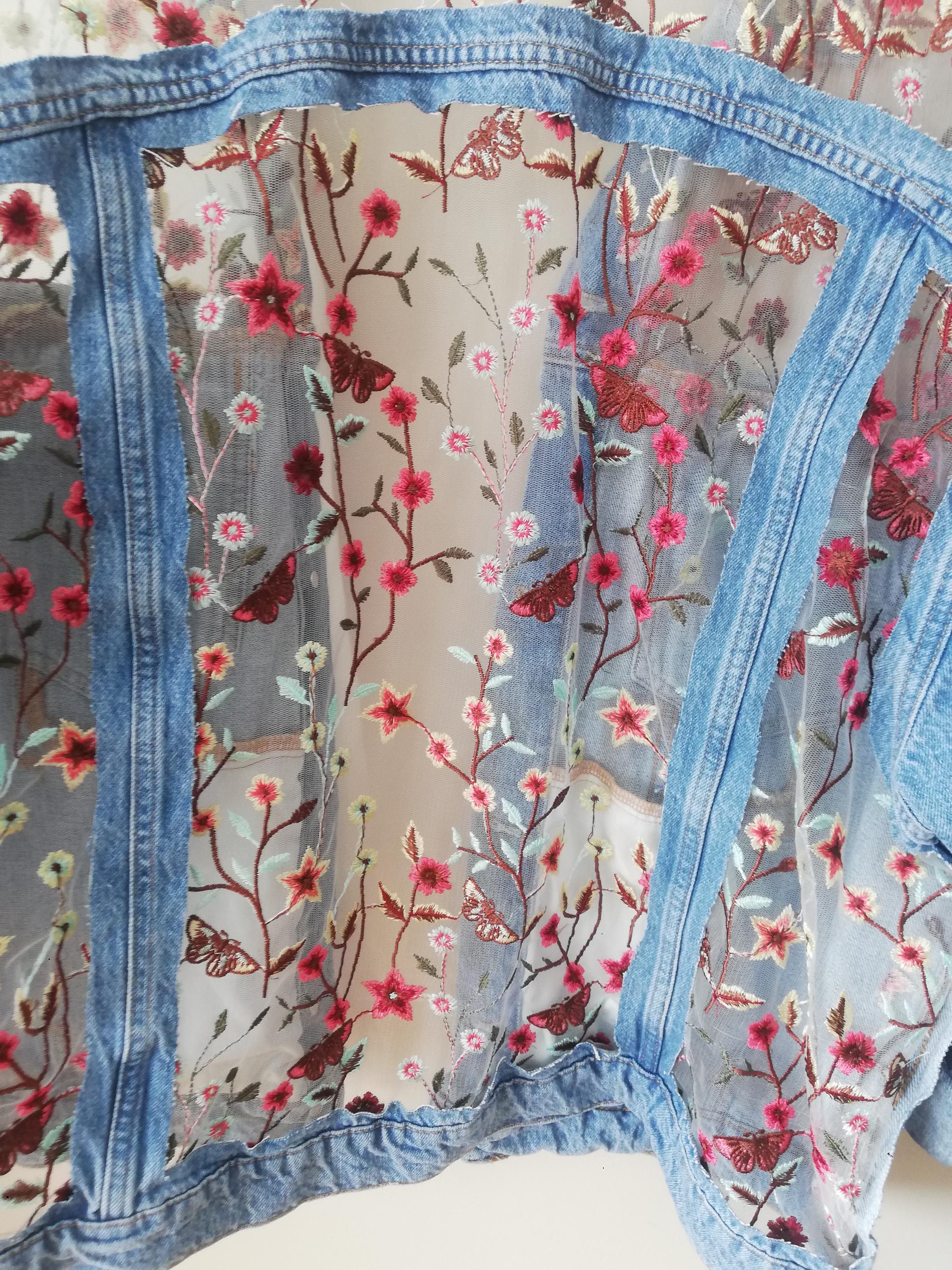 Boho Lace Denim Jacket, Boho Lace Denim Jacket, Upcycled Sustainable ...