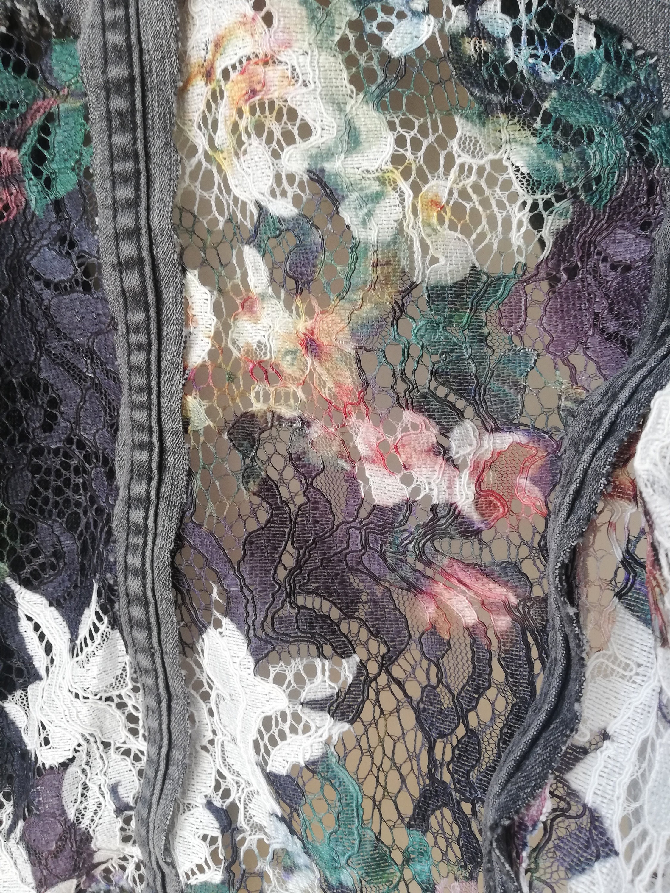 Sheer Guipure Black Denim Jacket , Black Denim Jacket , Denim Jacket ...