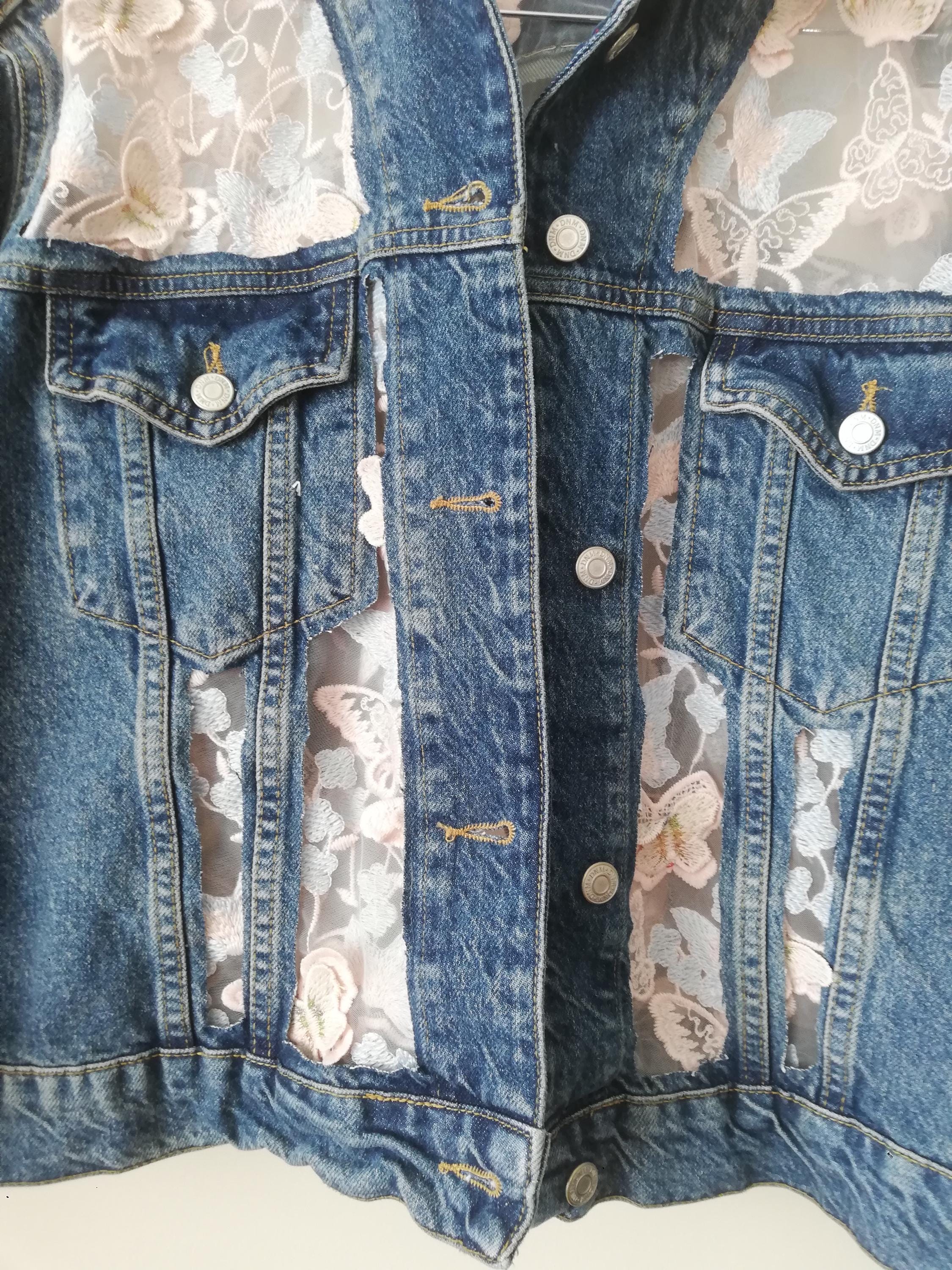 Boho LACE DENIM JACKET, Boho Lace Denim Jacket, Upcycled Sustainable ...