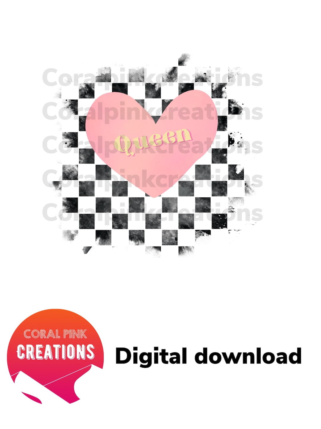 Distressed Checkered Queen Png Digital Download for Sublimation - Etsy