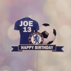 Chelsea Inspired Football Cake Topper - Etsy
