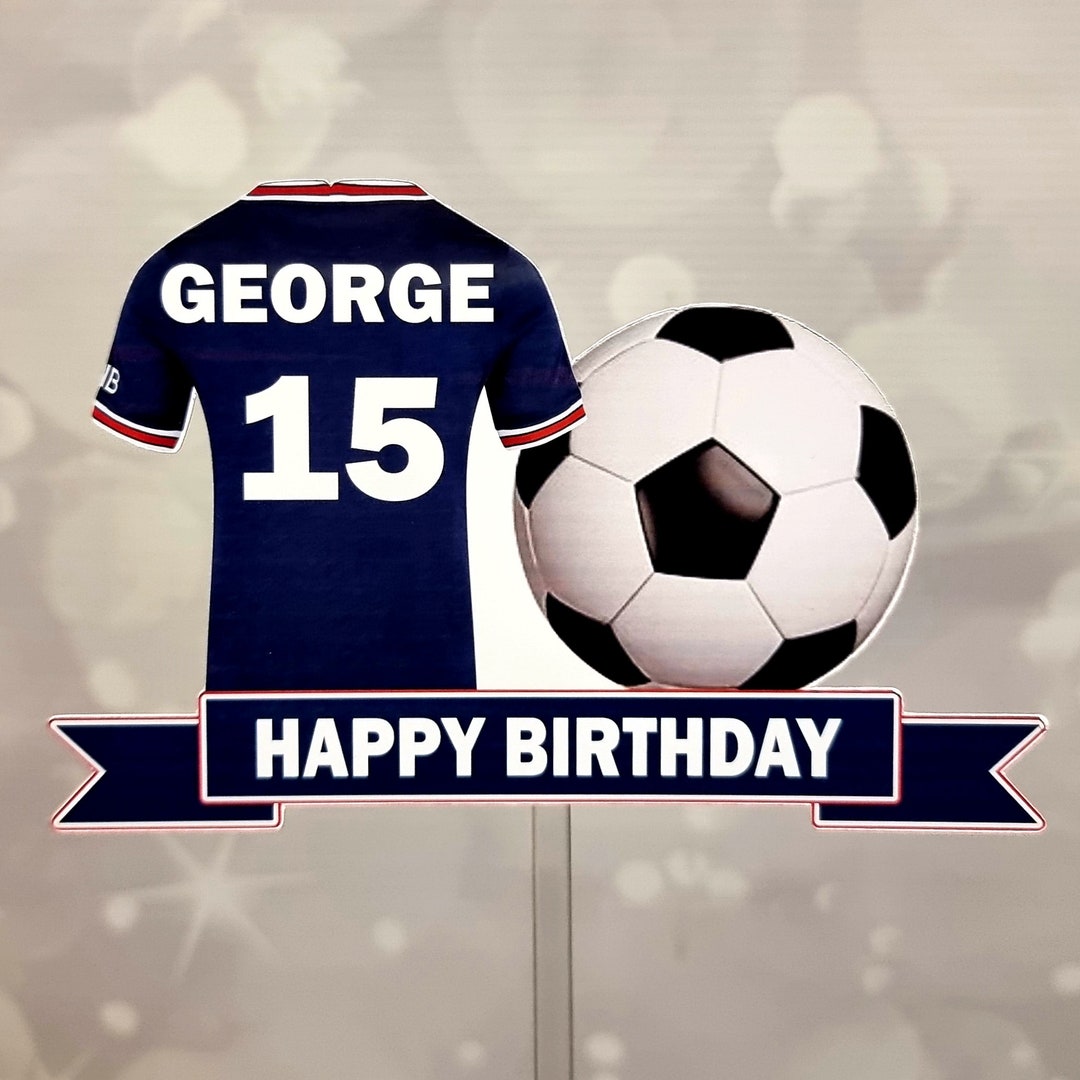 Paris Saint-germain Inspired Football Cake Topper - Etsy UK