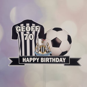 Newcastle United Inspired Football Cake Topper - Etsy UK