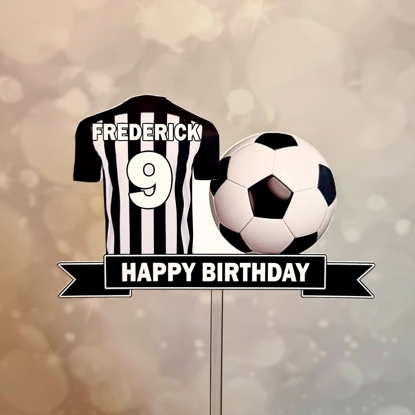 Newcastle United Inspired Football Cake Topper - Etsy UK