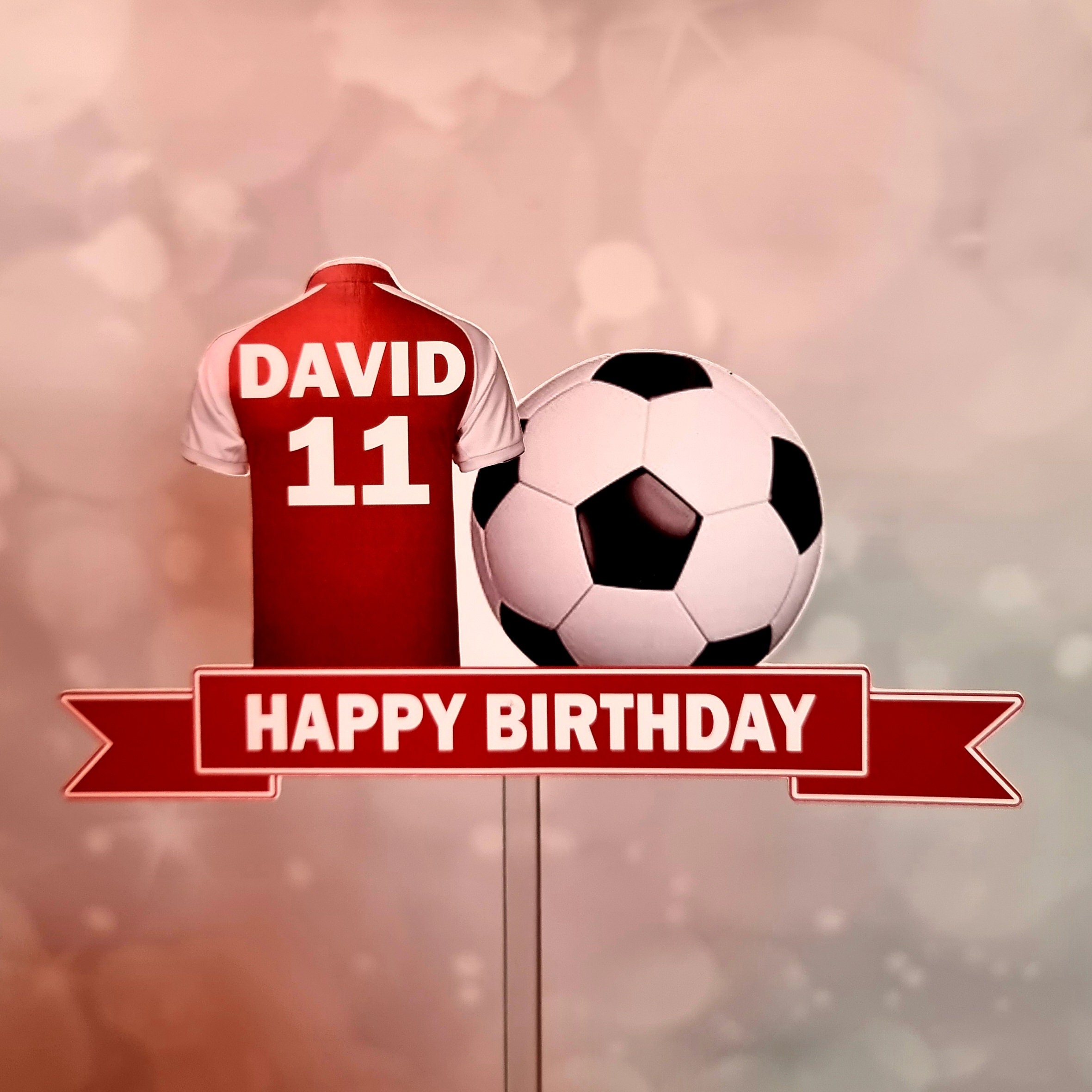 Arsenal Inspired Football Cake Topper - Etsy UK