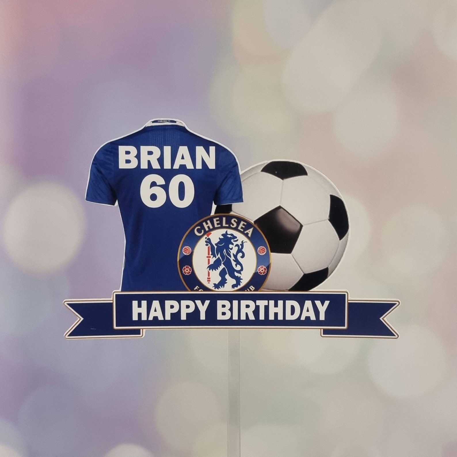 Chelsea Inspired Football Cake Topper - Etsy