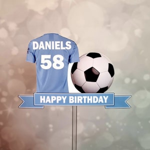 Manchester City Inspired Football Cake Topper - Etsy UK