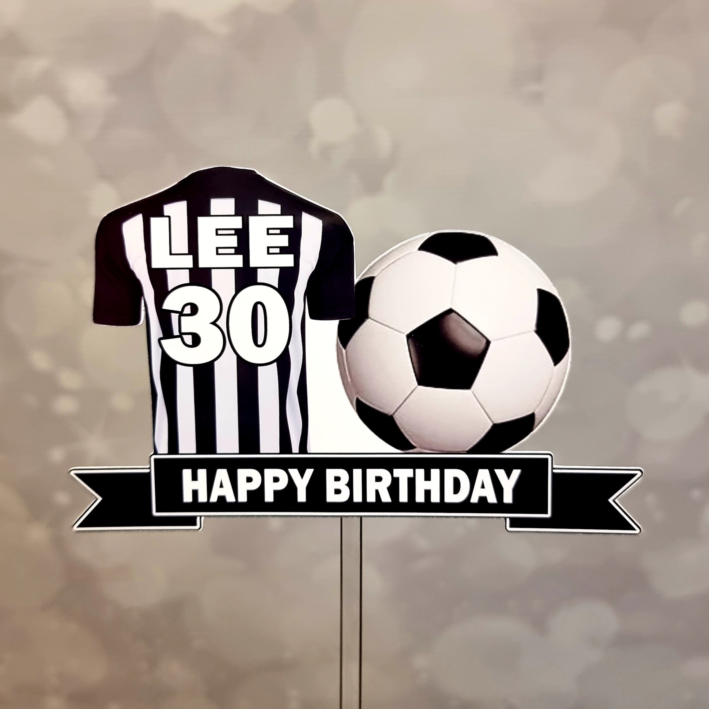 Newcastle United Inspired Football Cake Topper - Etsy UK