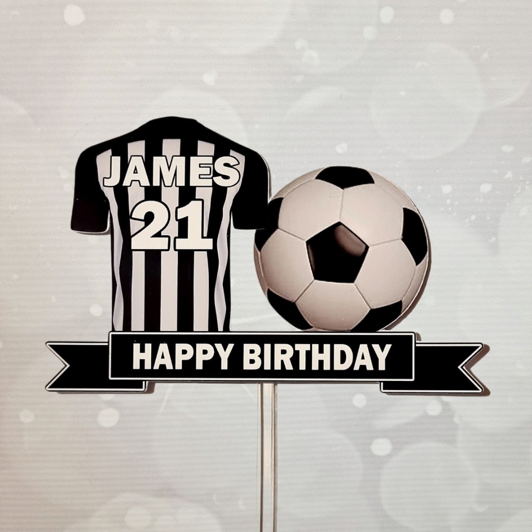 Newcastle United Inspired Football Cake Topper - Etsy UK
