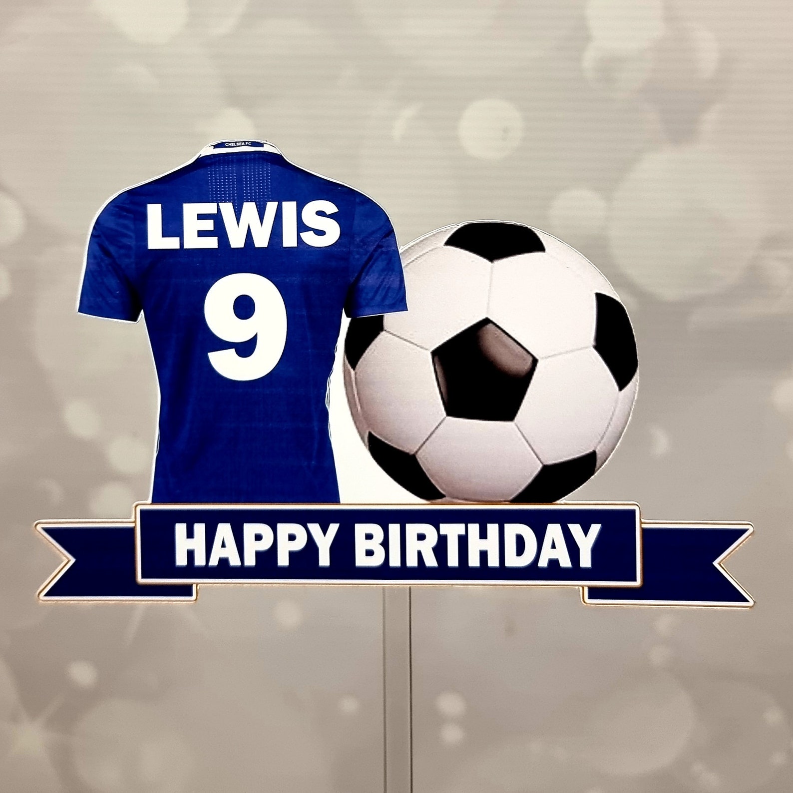 Chelsea Inspired Football Cake Topper - Etsy