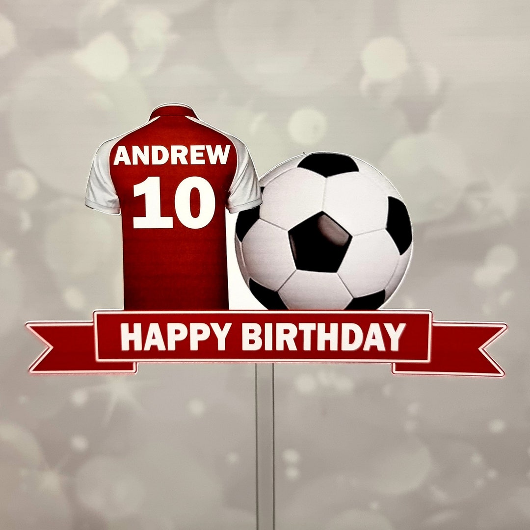 Arsenal Inspired Football Cake Topper - Etsy