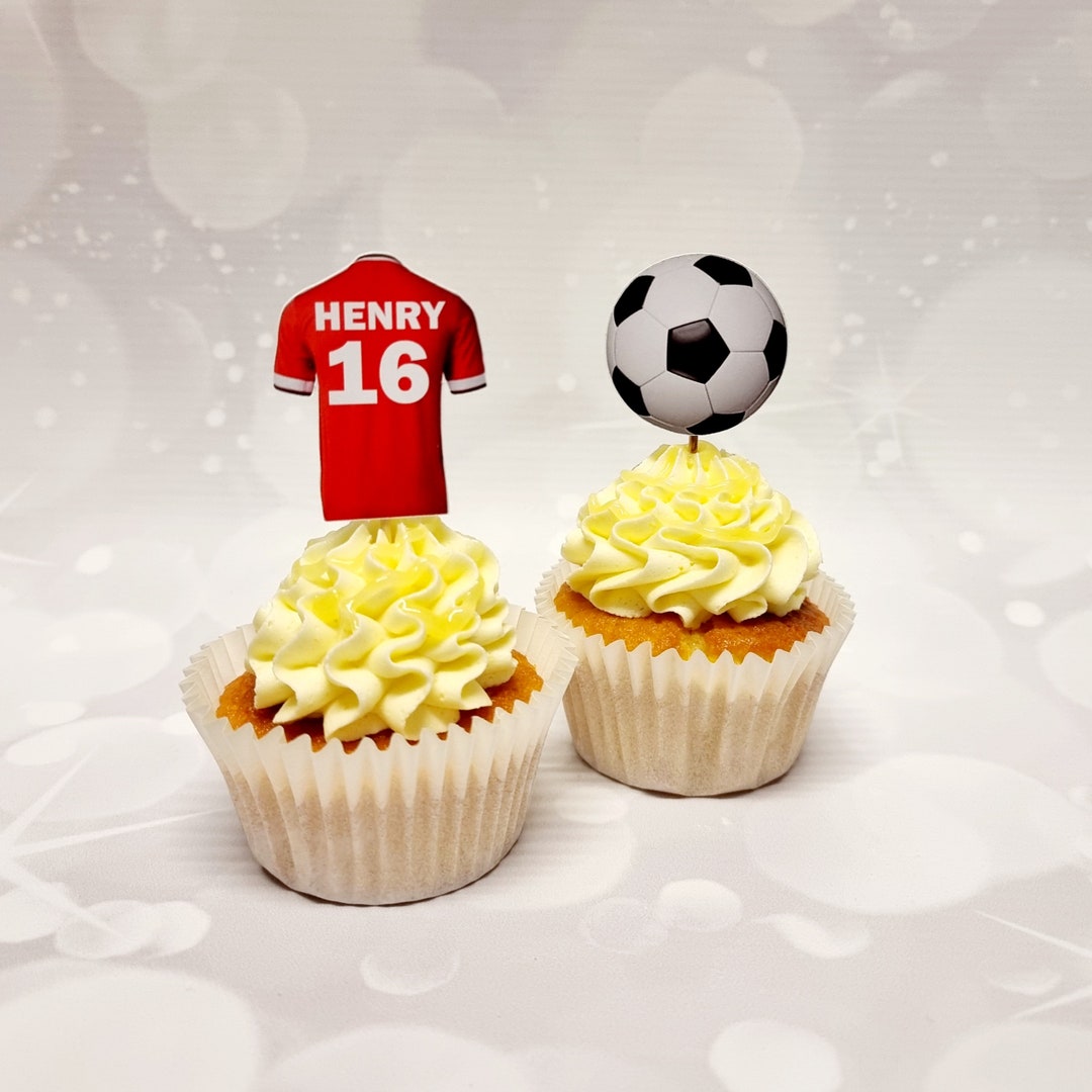 Man Utd Inspired Football Cupcake Toppers - Etsy UK
