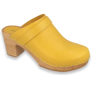 YELLO Klogga High Heel Wooden Clogs Handmade Swedish Design for Women ...