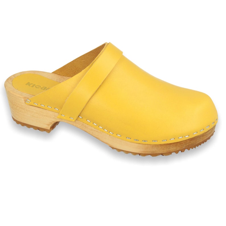 YELLOW Klogga Wooden Clogs Handmade Swedish Design for Women - Etsy