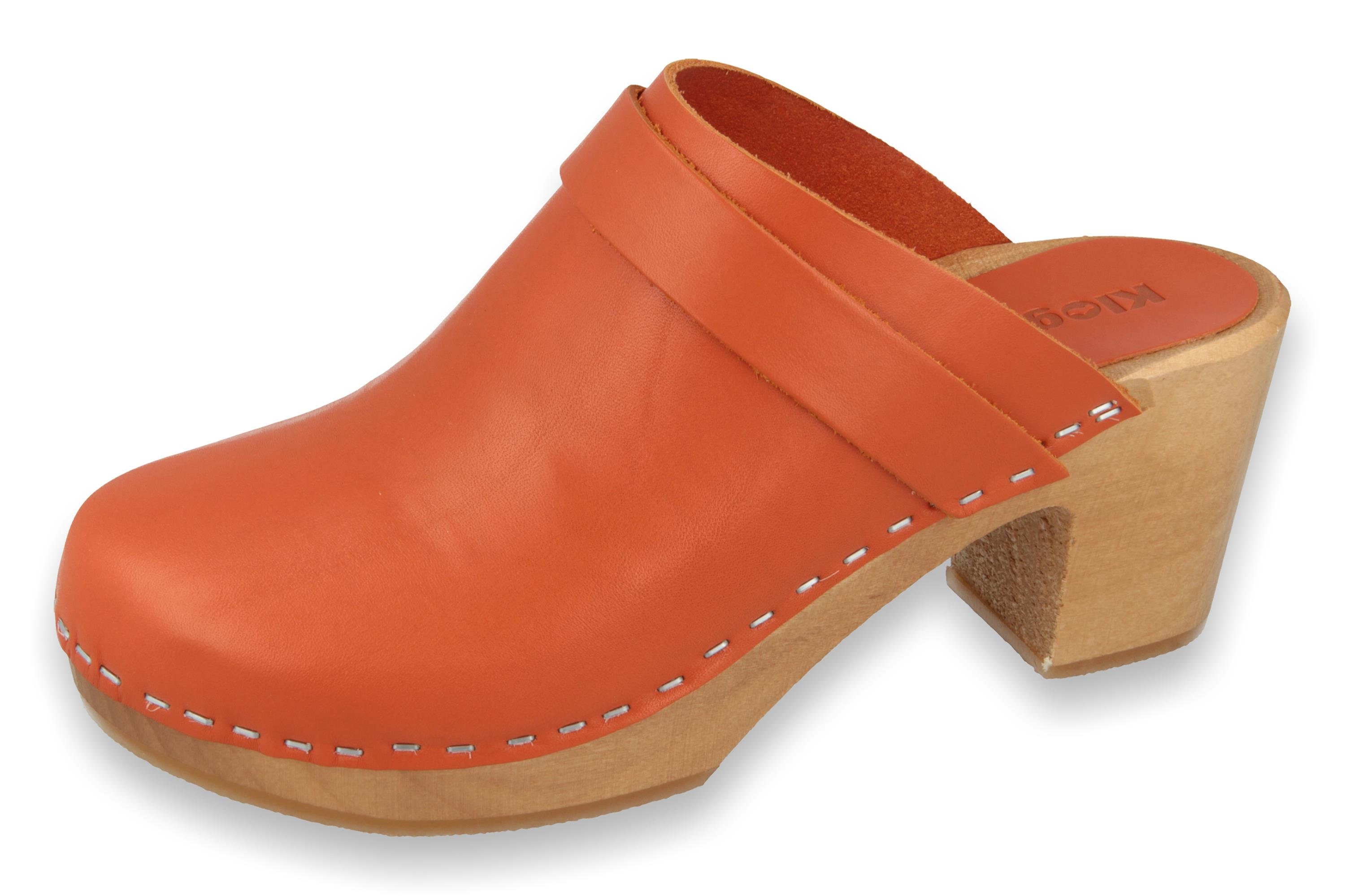 ORANGO Klogga High Heel Wooden Clogs Handmade Swedish Design for Women ...