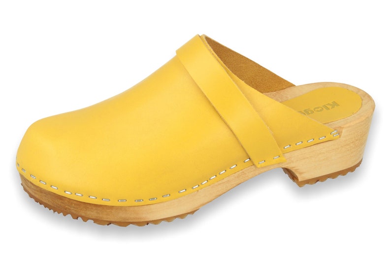 YELLOW Klogga Wooden Clogs Handmade Swedish Design for Women - Etsy
