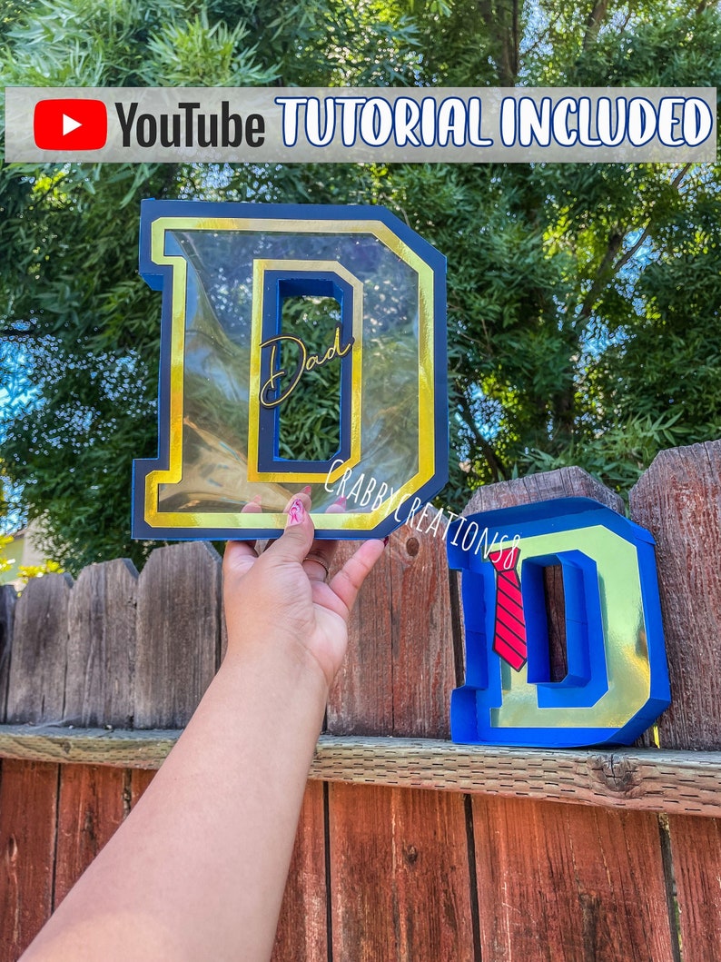 Letter D 3d Box Dad Box Letra D Cricut 3d Box Cameo 3d - Etsy