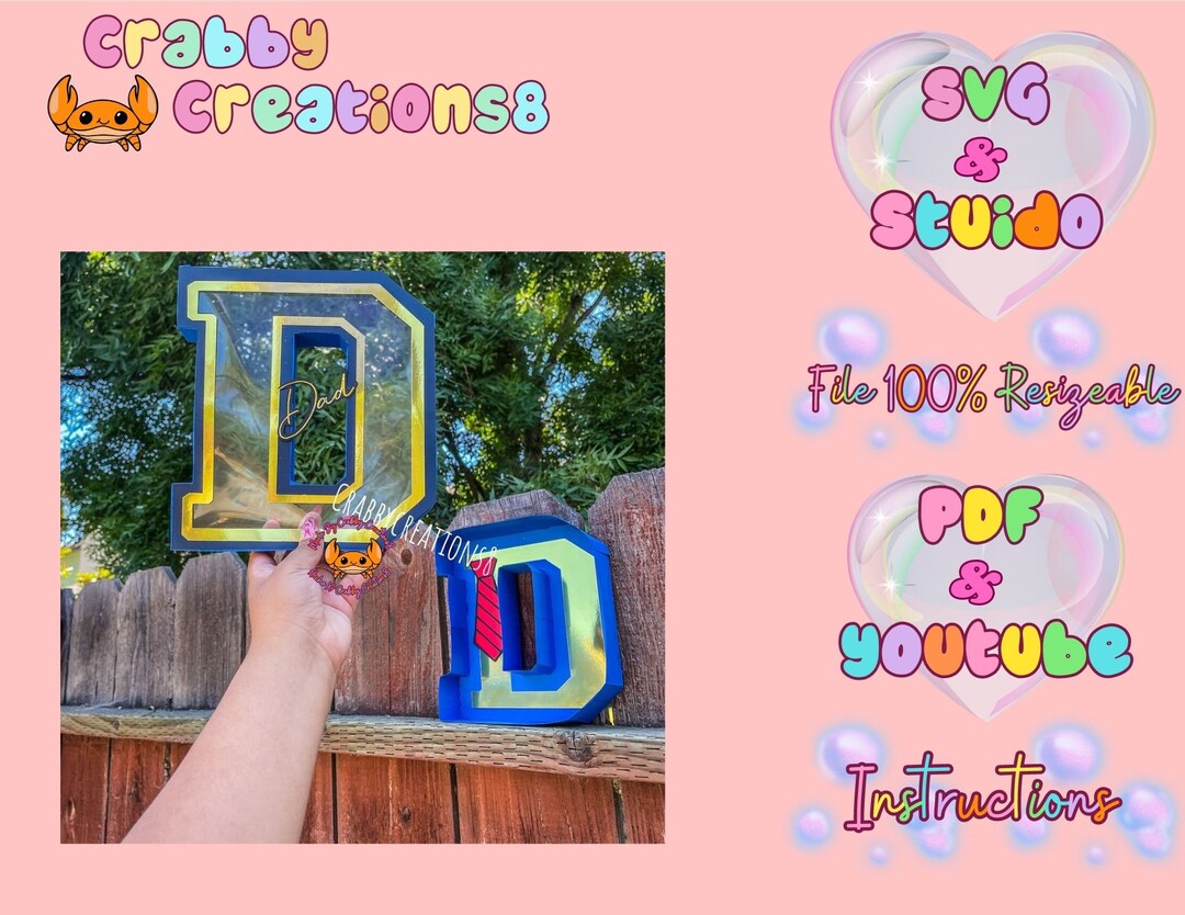 Letter D 3d Box, Dad Box, Letra D, Cricut 3d Box, Cameo 3d Box, Caja 3D ...