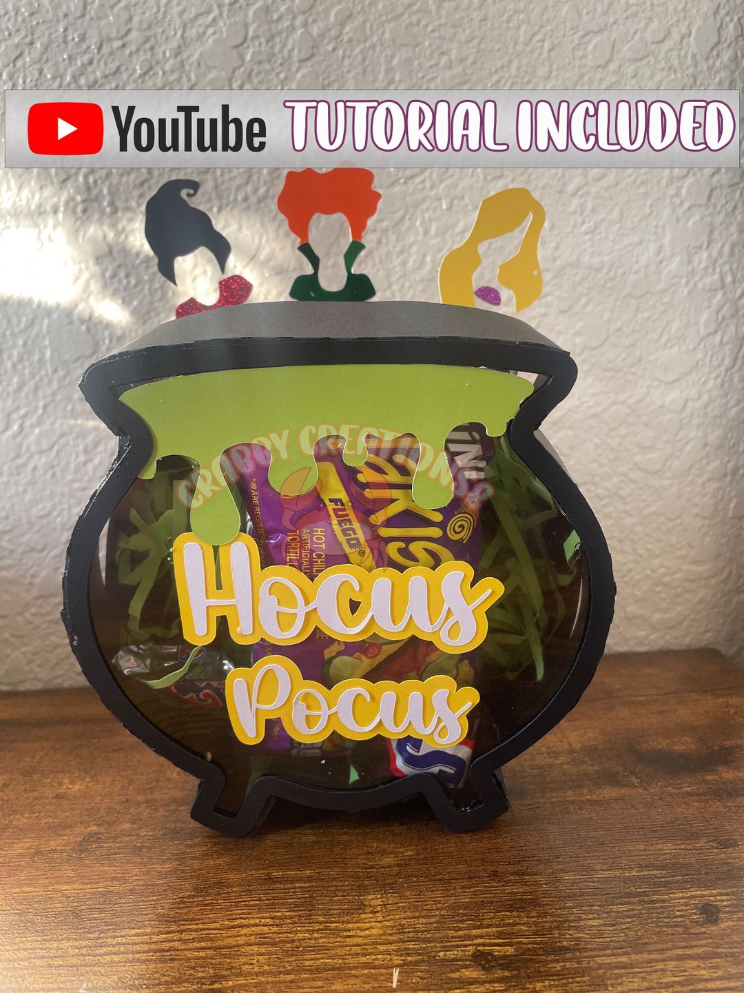 Hocus Pocus candy holder 3d box Svg Hocus Pocus 3d box Studio - Etsy México