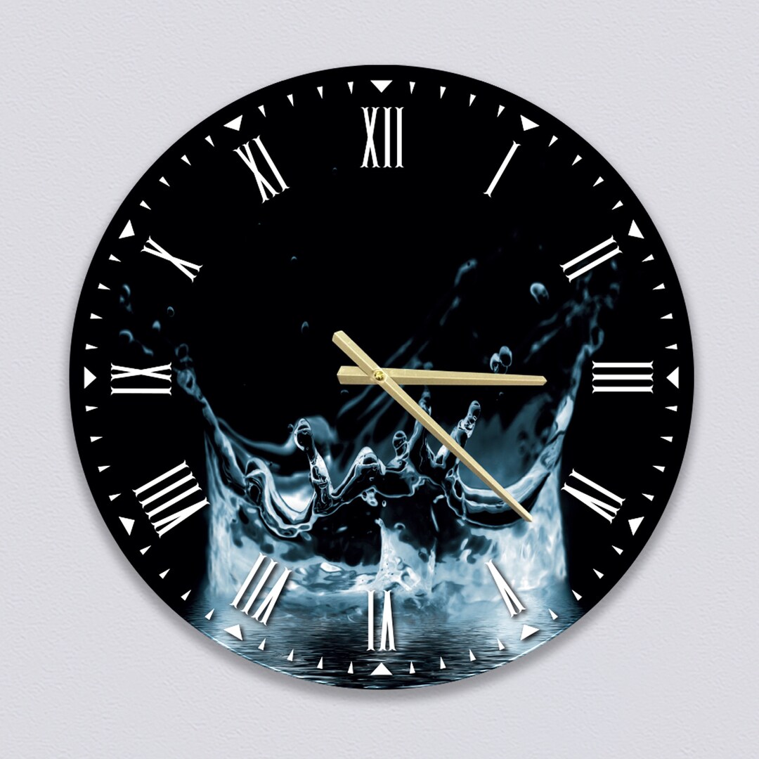Glass Wall Clock in Our lake Splash Design - Etsy