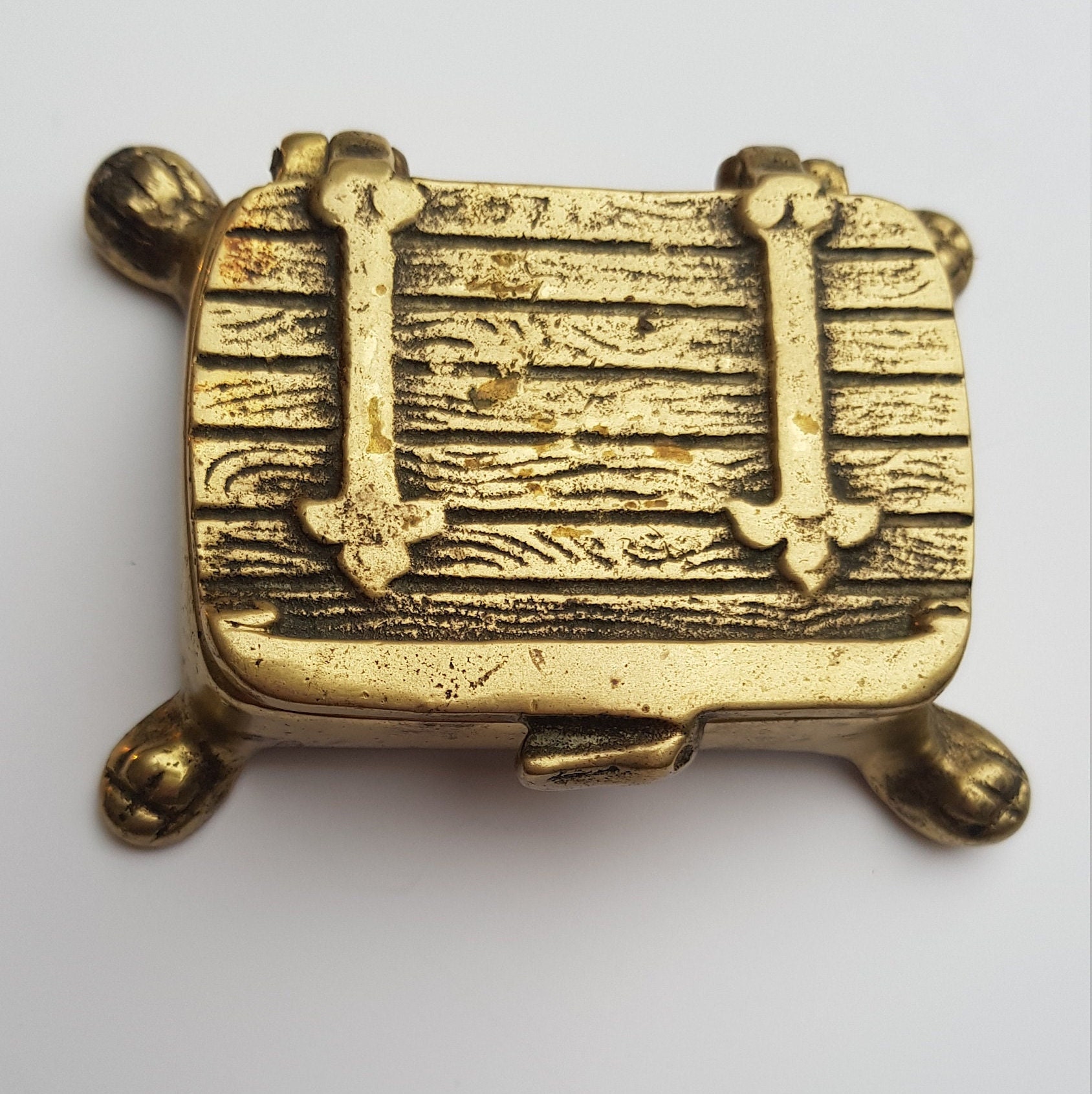 Vintage Brass Vesta Box, Match Box, Peerage England, Trinket Box ...