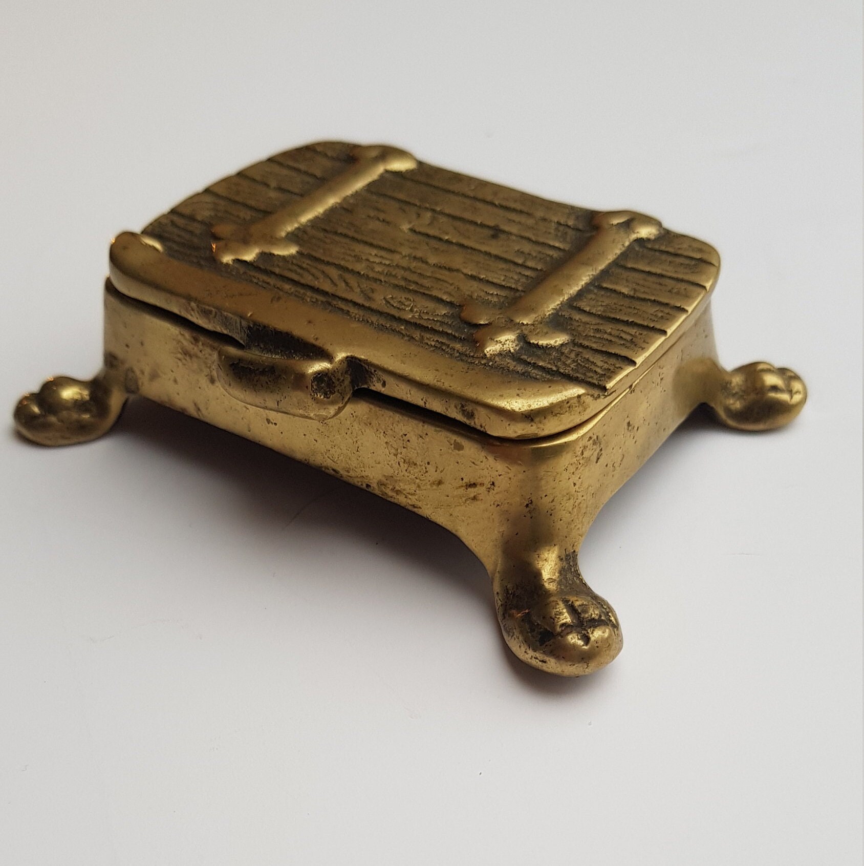 Vintage Brass Vesta Box, Match Box, Peerage England, Trinket Box ...