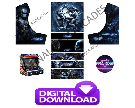 Bartop Arcade Cabinet Artwork Graphics Alien Vs Predator AVP | Etsy