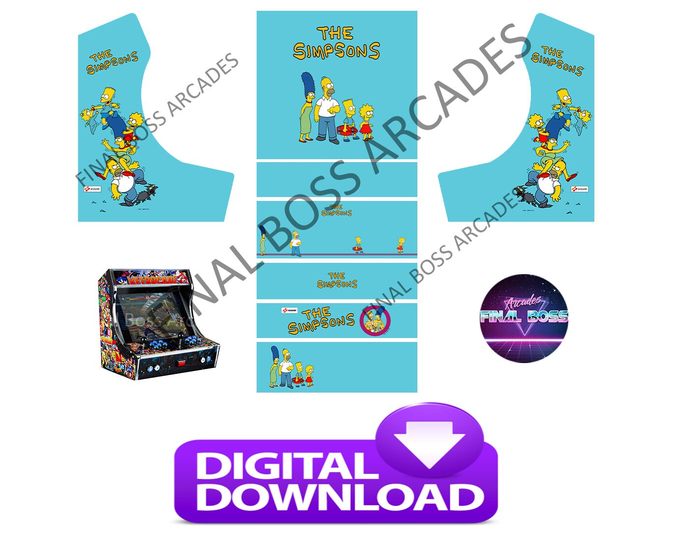 Bartop Arcade Cabinet Artwork Graphics - Simpsons Theme - Etsy