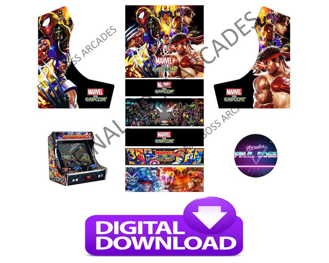 Bartop Arcade Cabinet Artwork Graphics - Marvel Vs Capcom Theme - Etsy