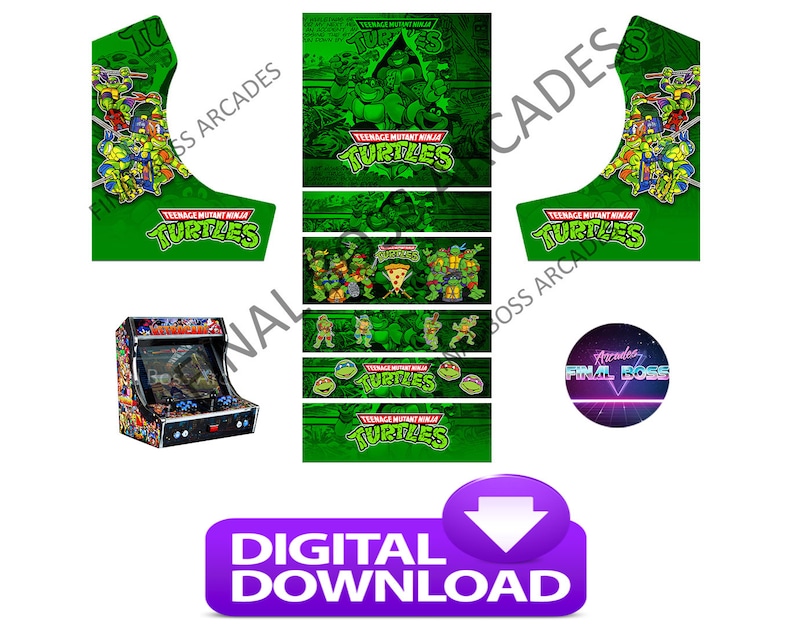 Bartop Arcade Cabinet Artwork Graphics - Teenage Mutant Ninja Turtles ...