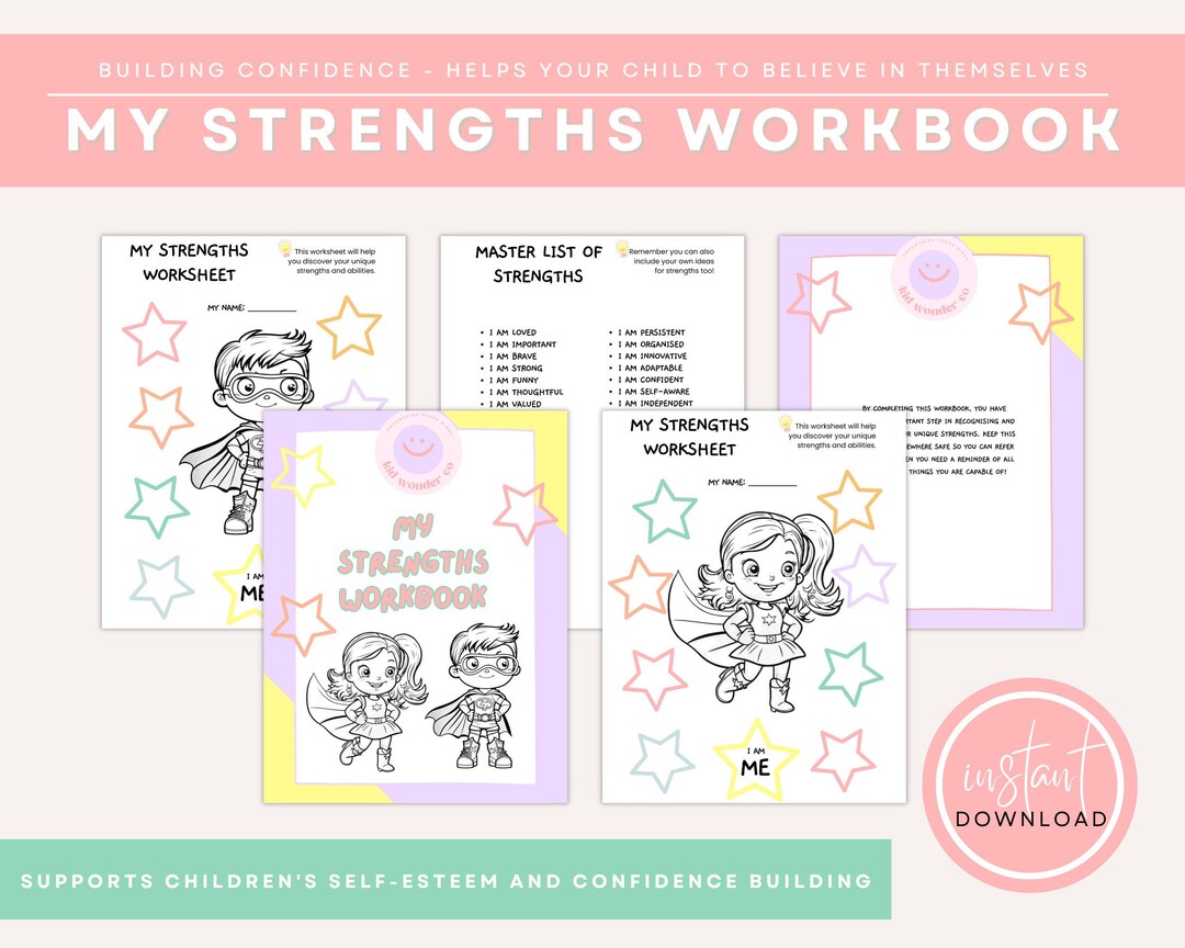 Self-esteem Worksheet for Kids, Children's Self Esteem, Kids Wellbeing ...