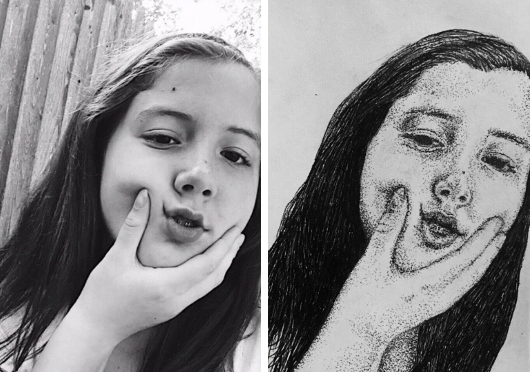 Custom Pen and Ink Portrait Hand Drawn Personalized Realistic From ...