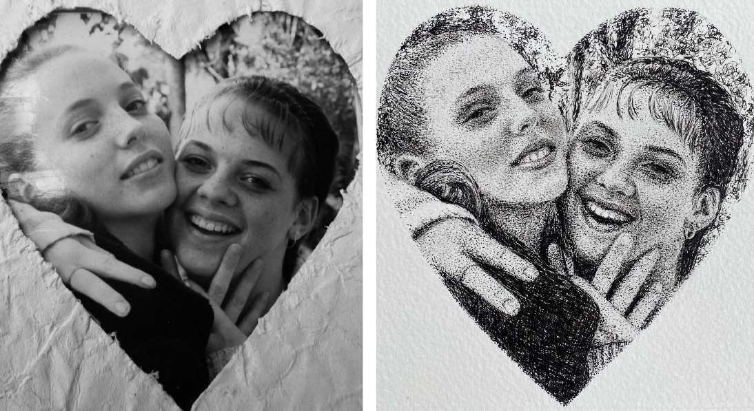 Custom Pen and Ink Portrait Hand Drawn Personalized Realistic From ...