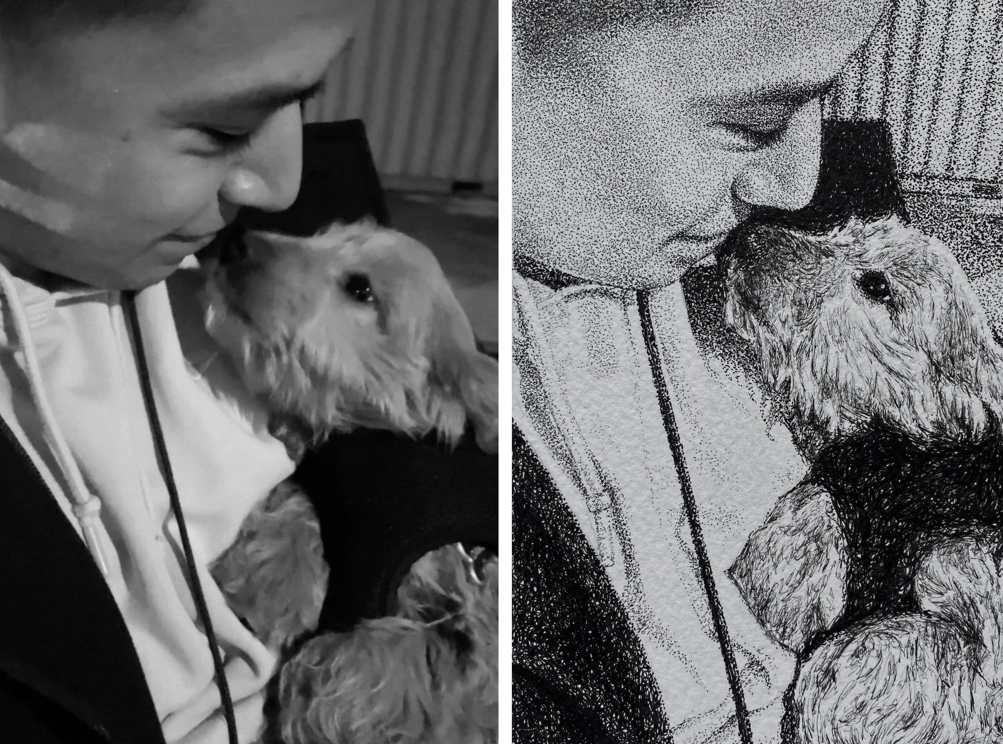 Custom Pen and Ink Portrait Hand Drawn Personalized Realistic From ...